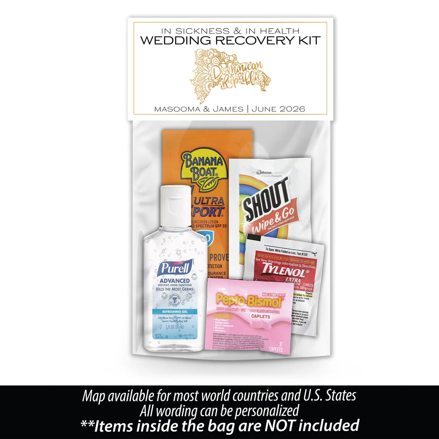 Destination Wedding Recovery Kit Bag & Topper - Mandala Map ...